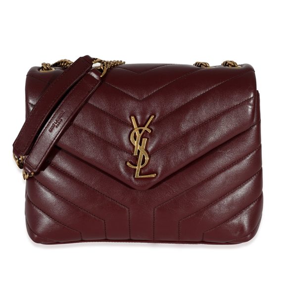 Yves Saint Laurent | Bags | Saint Laurent Burgundy Calfskin Quilted ...